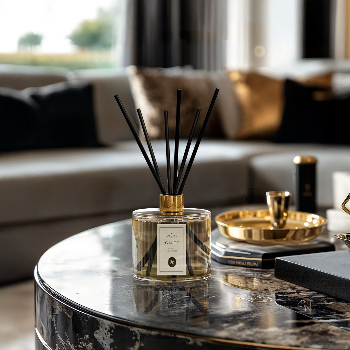 Calming | Luxury Amber & Lavender Reed Diffuser | 500ml – Amaura London