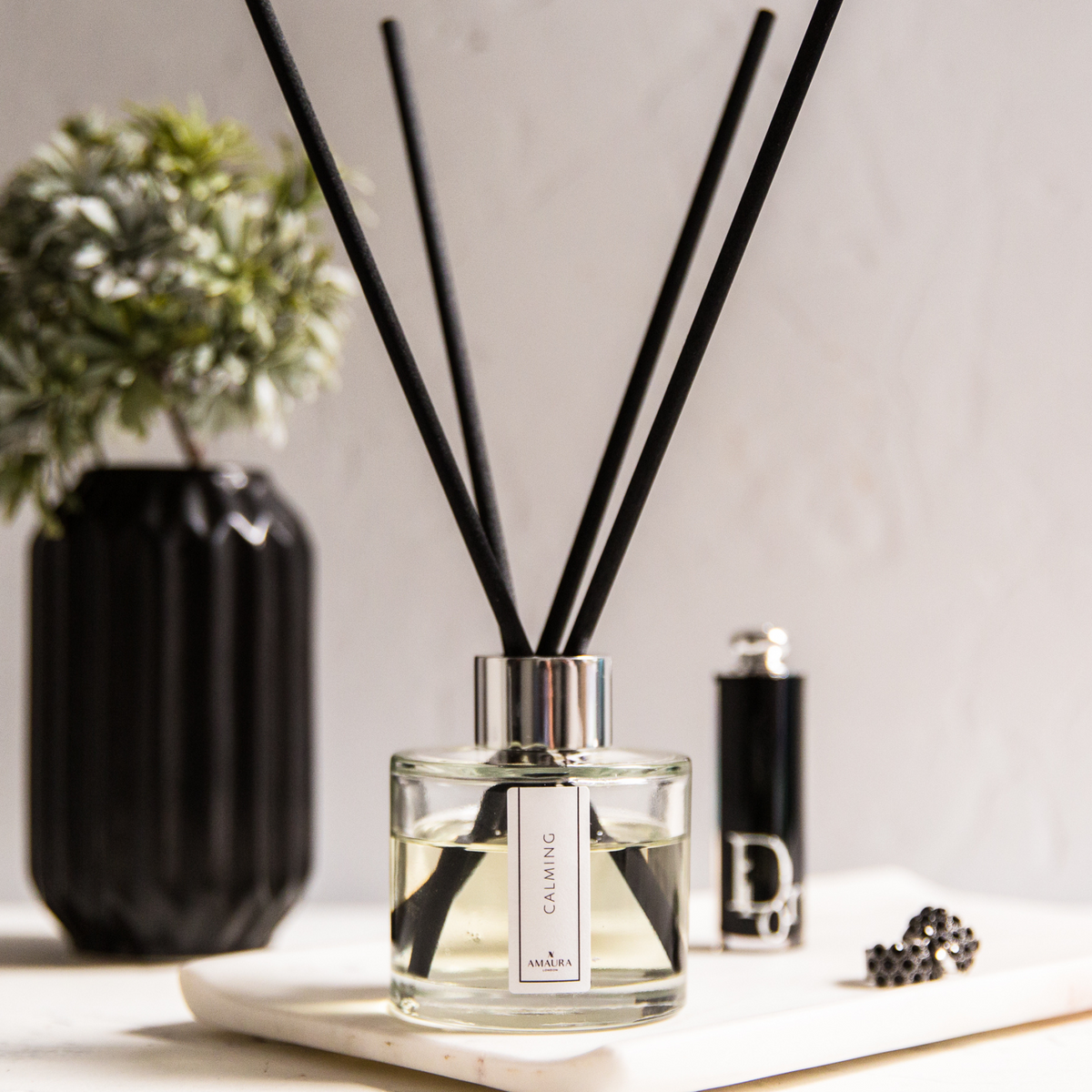 Calming | Luxury Amber & Lavender Reed Diffuser | Sandalwood | Eco ...