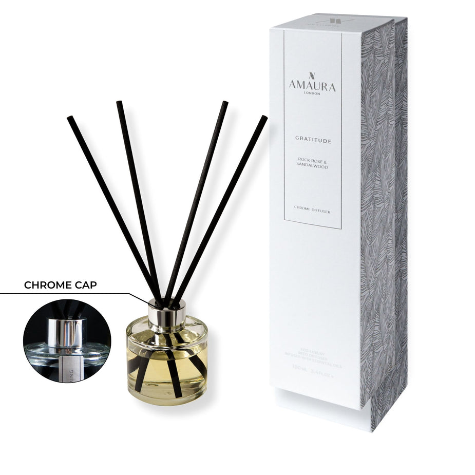 Gratitude | Rock Rose & Sandalwood Fragrance Reed Diffuser – Amaura London