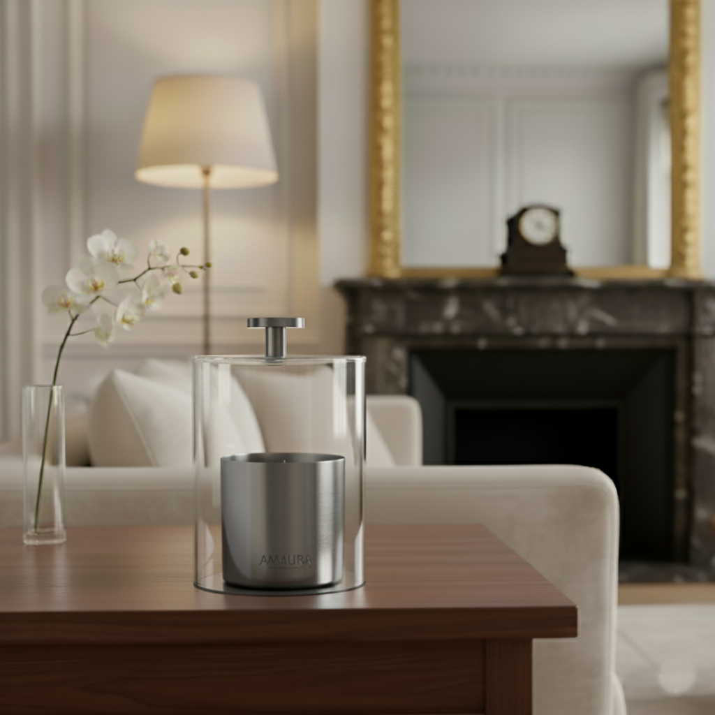 Glass Candle Cloche with Stainless Steel Handle | Amaura – Amaura London